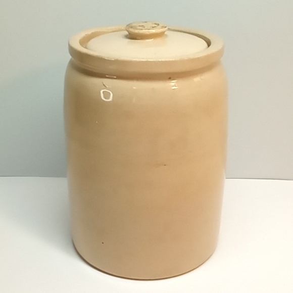 unknown | Accents | Vintage Primitive Stoneware Crock Canister With Lid ...